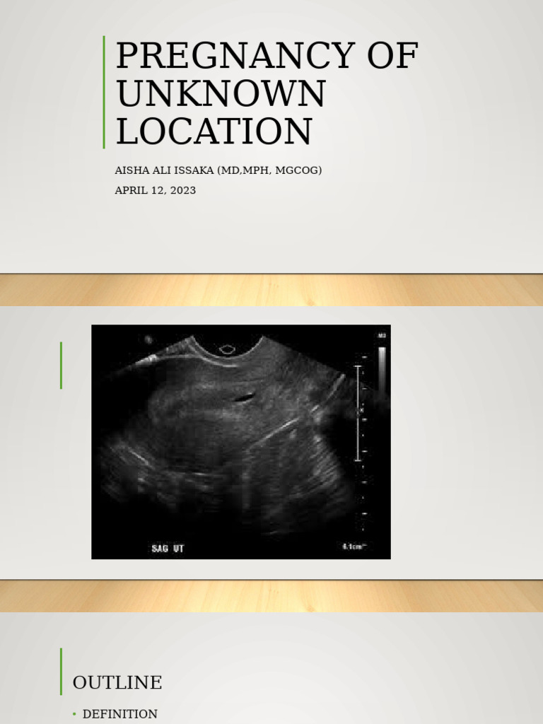 Pregnancy of Unknown Location | PDF