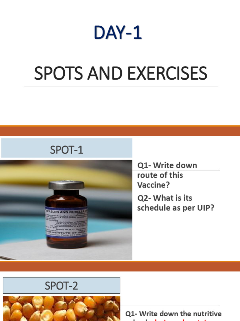 Spots and Exercises Edited | PDF