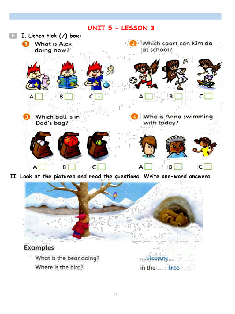Worksheet Everybody Up 2 - Updated (1) - Trang | PDF