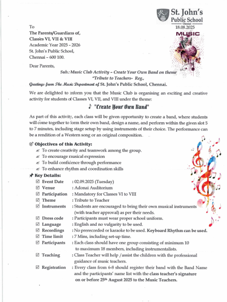 Music Club Activity - Create Your Own Band | PDF