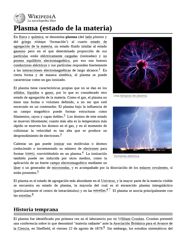 Plasma: El Cuarto Estado de la Materia | PDF | Plasma (Física ...