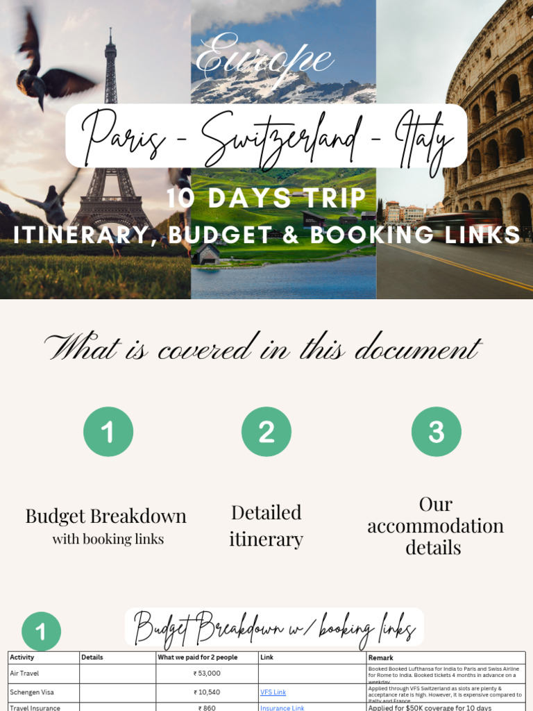 Europe Itinerary 10 Days PP | PDF | Florence | Transport