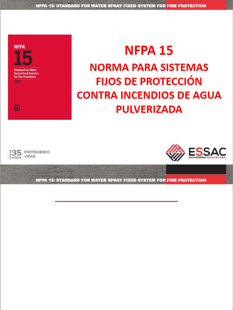Ep Nfpa 15 | PDF | Tubería (transporte de fluidos) | Agua
