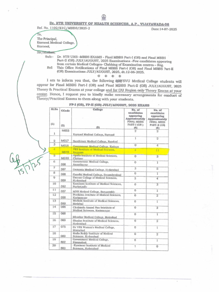 Mbbs Exam Final Mbbs Part-I | PDF
