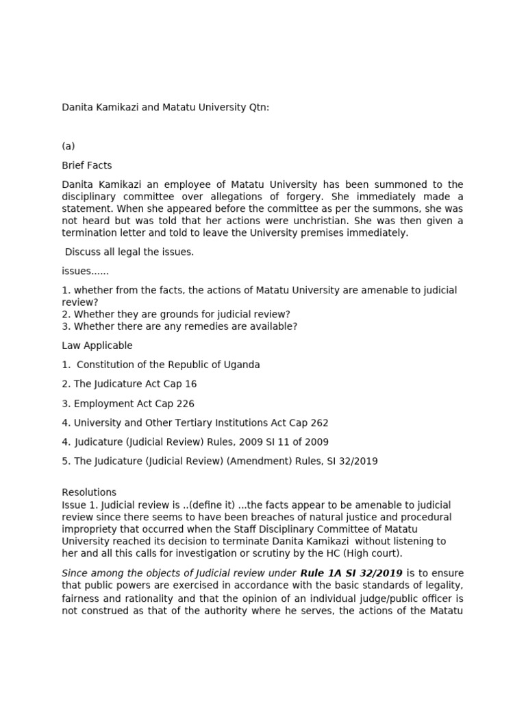 Admin Basic Approaches Matatu University Danita WW | PDF | Common Law | Judiciaries