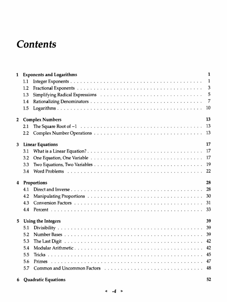 Art of Problem Solving Volume 1 Contents | PDF | Area | Equations