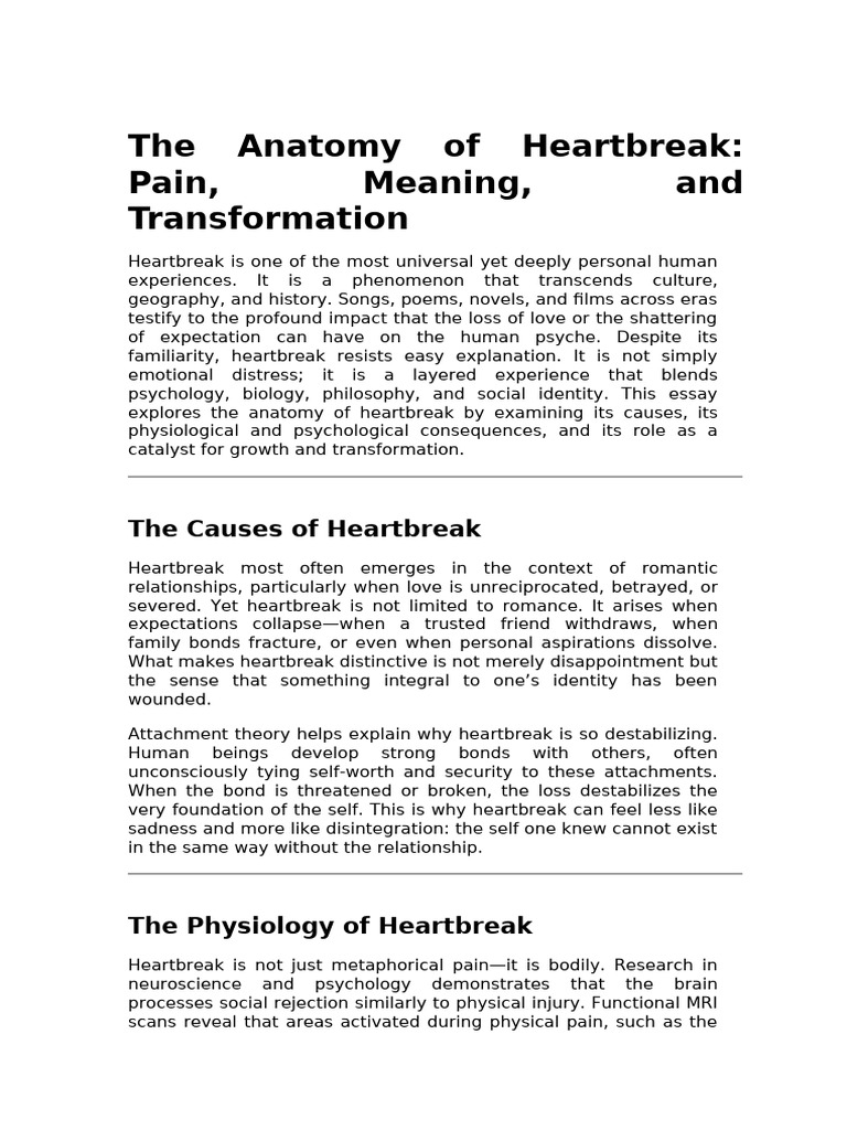 Understanding Heartbreak: Causes & Growth | PDF | Broken Heart | Psychology