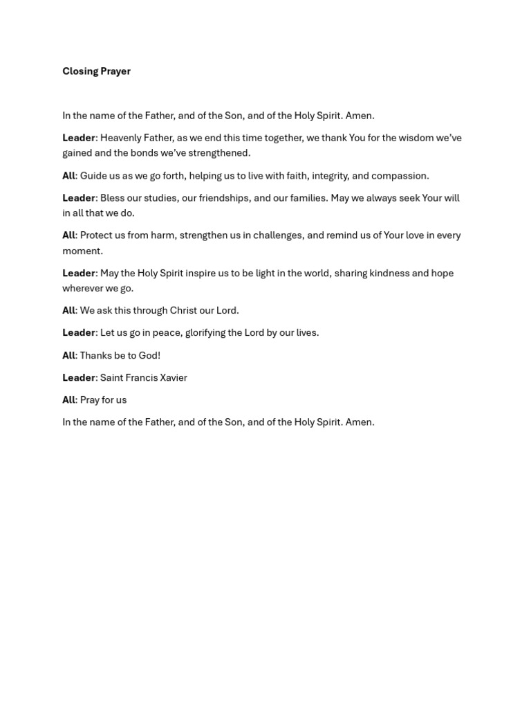 Closing Prayer 1 | PDF