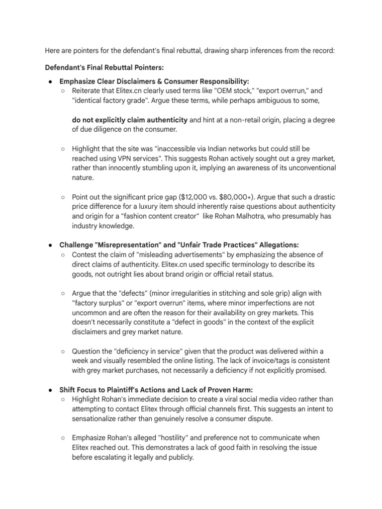 Defendant's Rebuttal Strategies Explained | PDF | Brand | Justice
