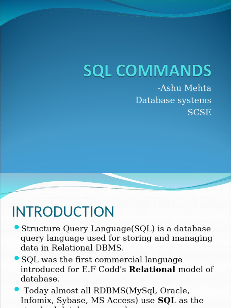 Unit 2 SQL Commands | PDF | Relational Database | Sql