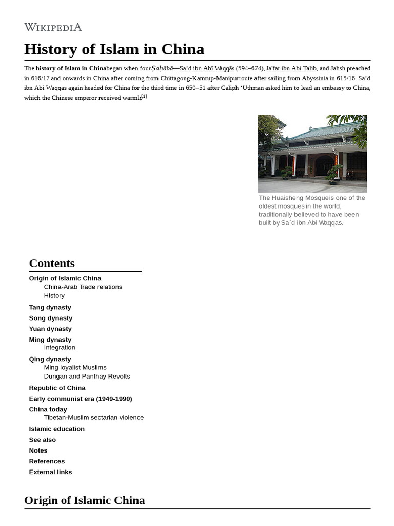 History of Islam in China | PDF | China | World Politics