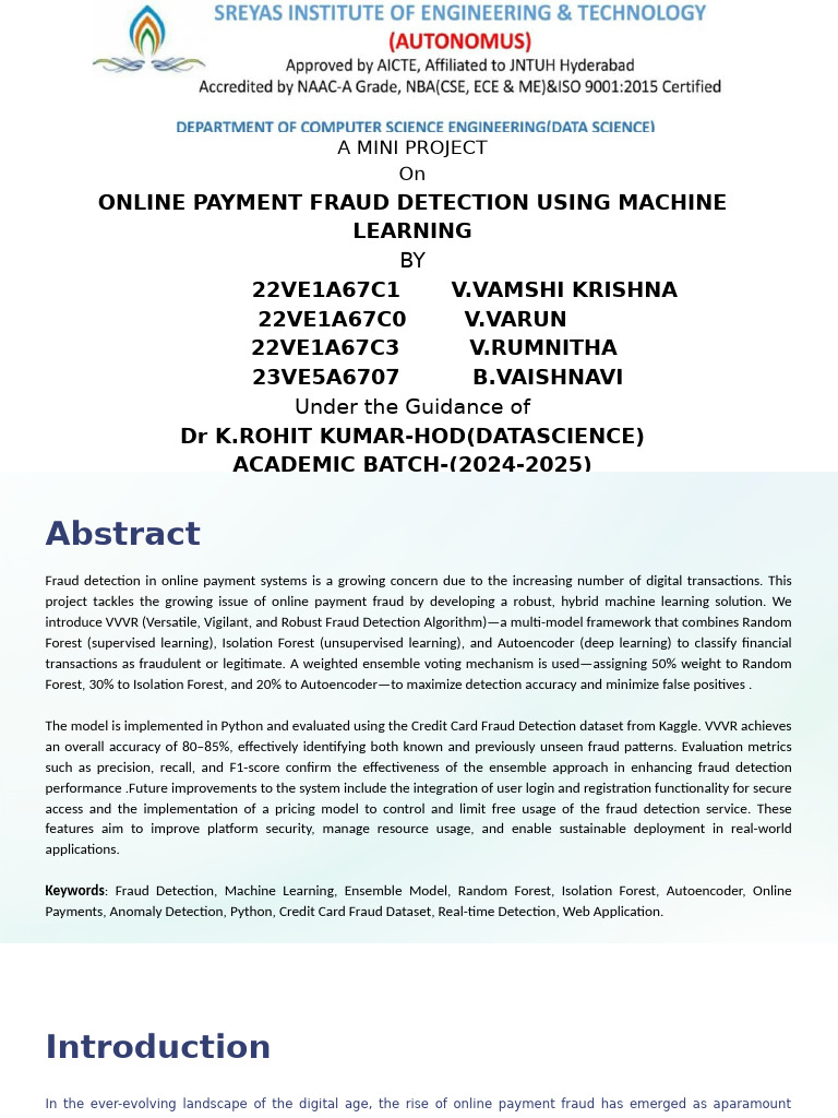 Online Fraud Detection | PDF | Machine Learning | Computing