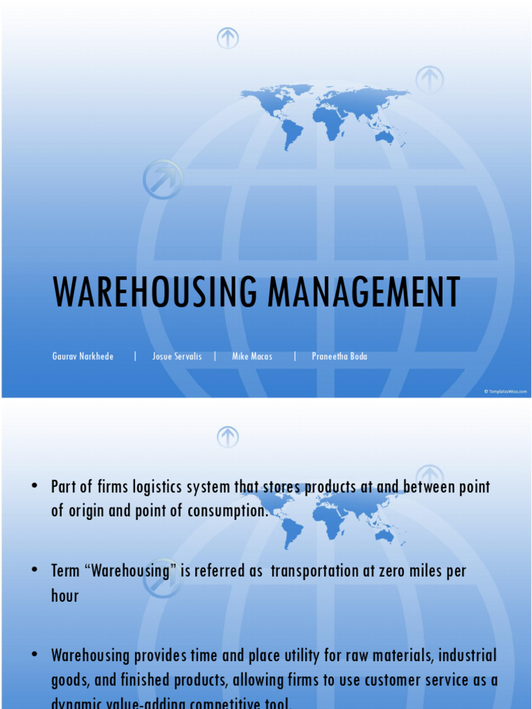 WAREHOUSING MANAGEMENT Final | PDF | Warehouse | Logistics