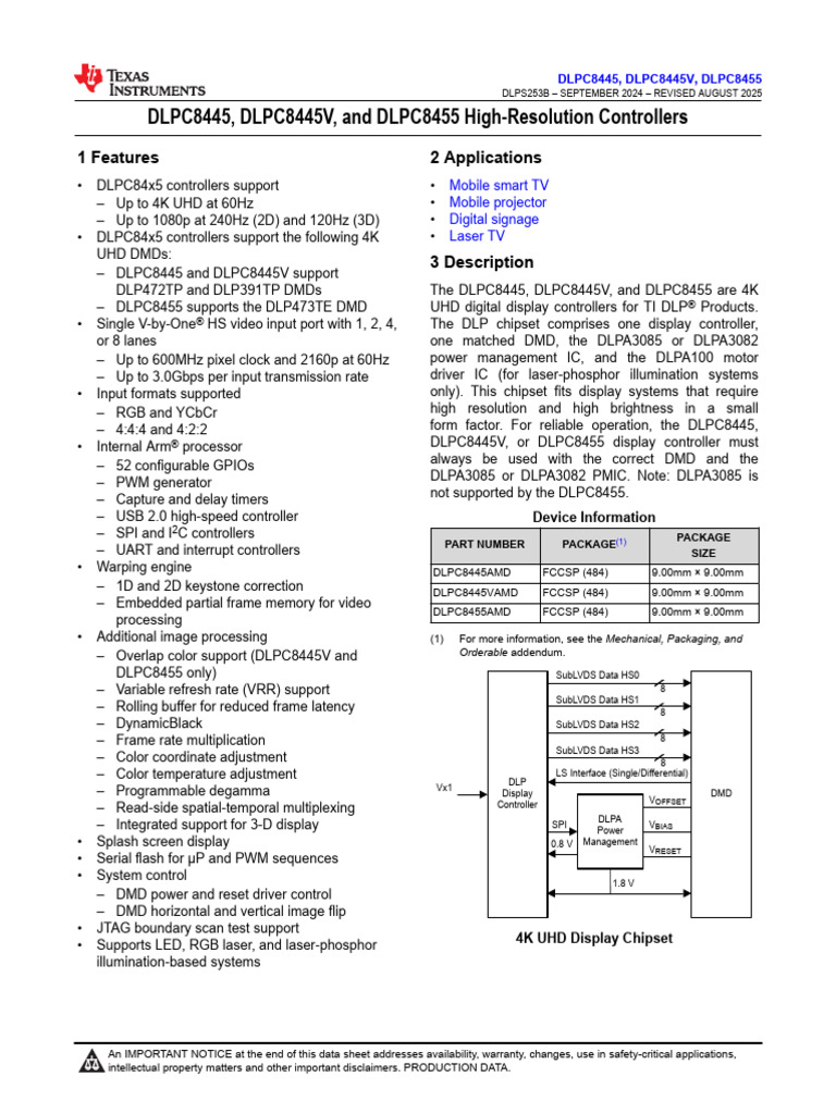 4K UHD Display Controllers Overview | PDF | Information And ...