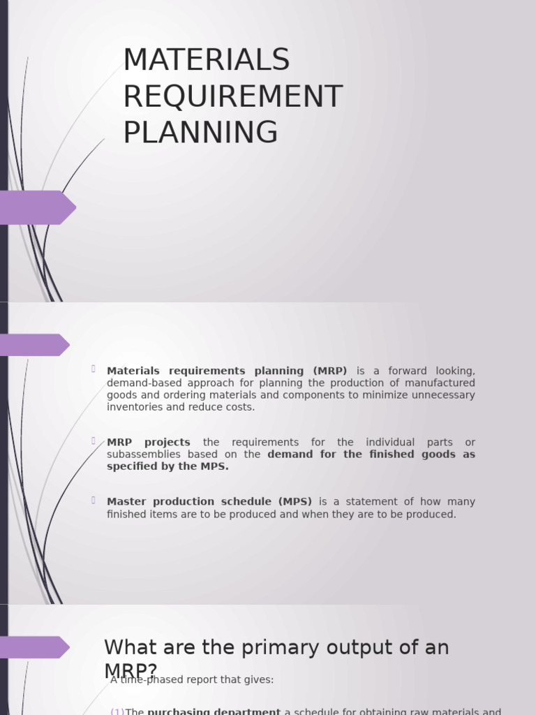 Understanding Materials Requirements Planning | PDF | Enterprise ...