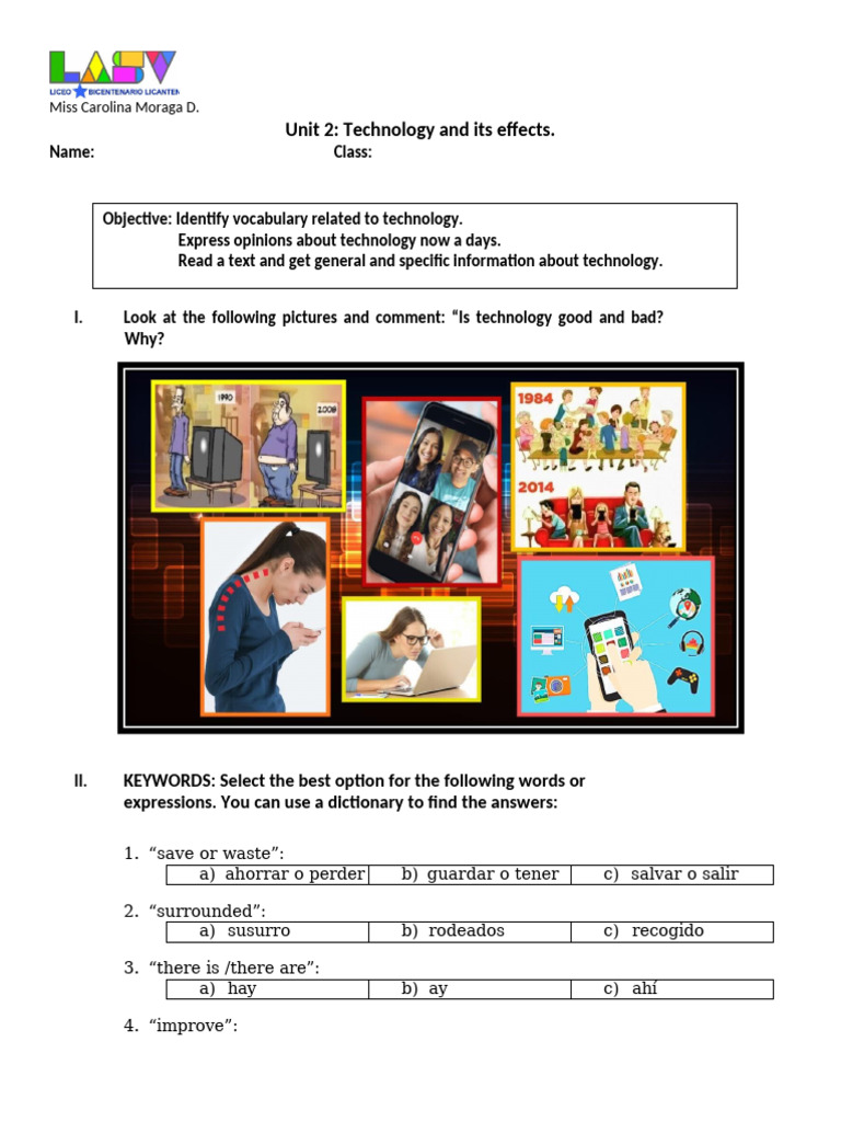 Technology and Its Effects Worksheet | PDF