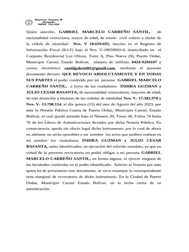 Poder Revocado | PDF