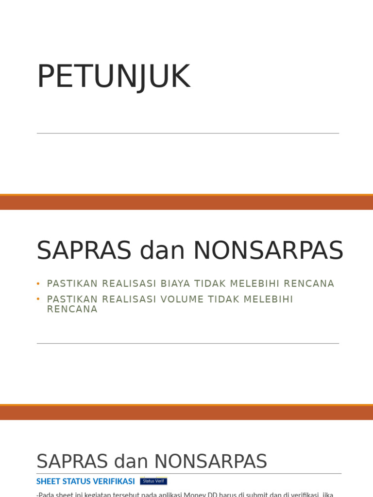 PETUNJUK SARPRAS | PDF