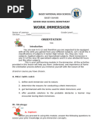 Work Immersion - Module 1 and 2 - LAS | PDF | Curriculum | Learning