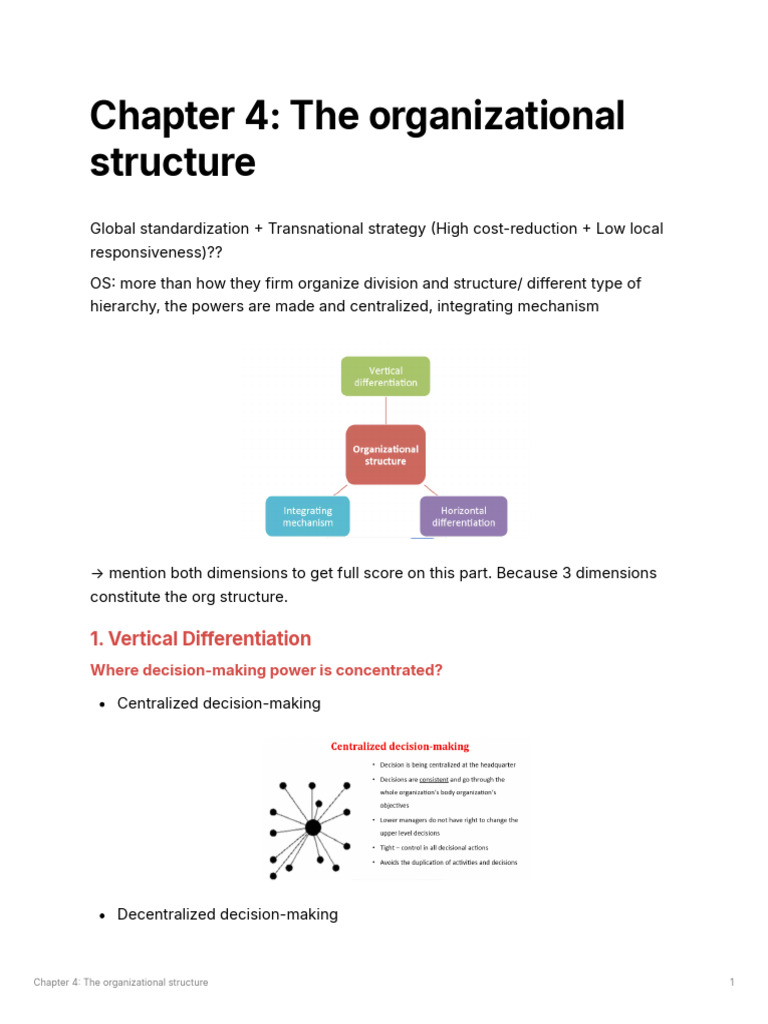 Chapter 4 Organizational Stucture | PDF | Organizational Structure ...