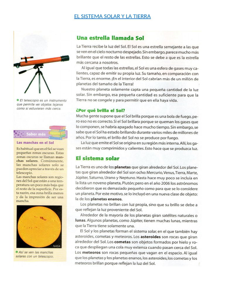 La Tierra y El Sistema Solar | PDF