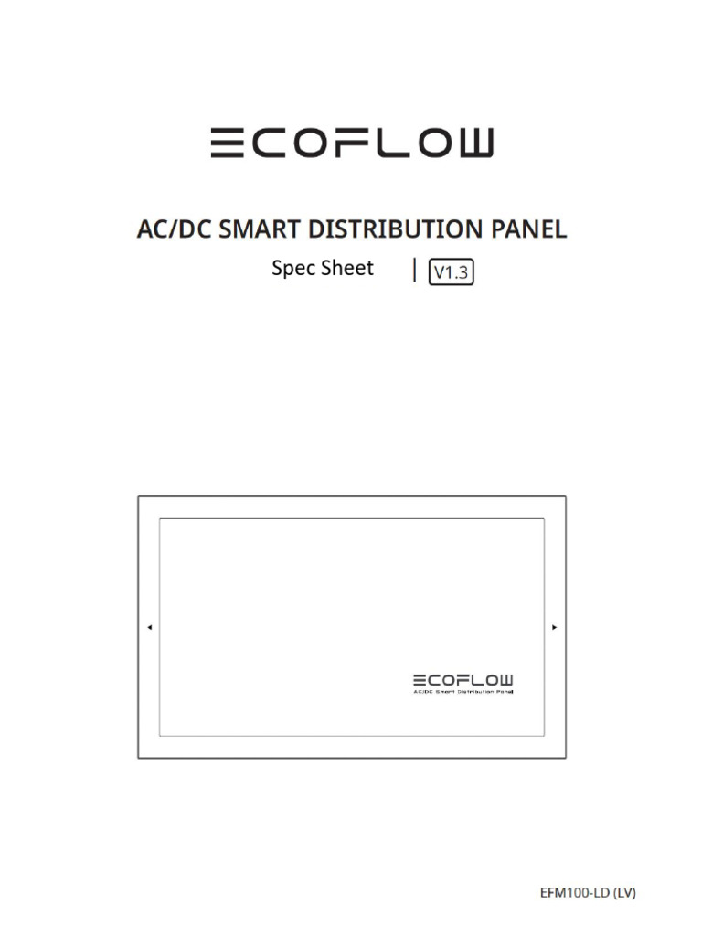 EcoFlow AC DC Smart Distribution Panel Spec Sheet | PDF
