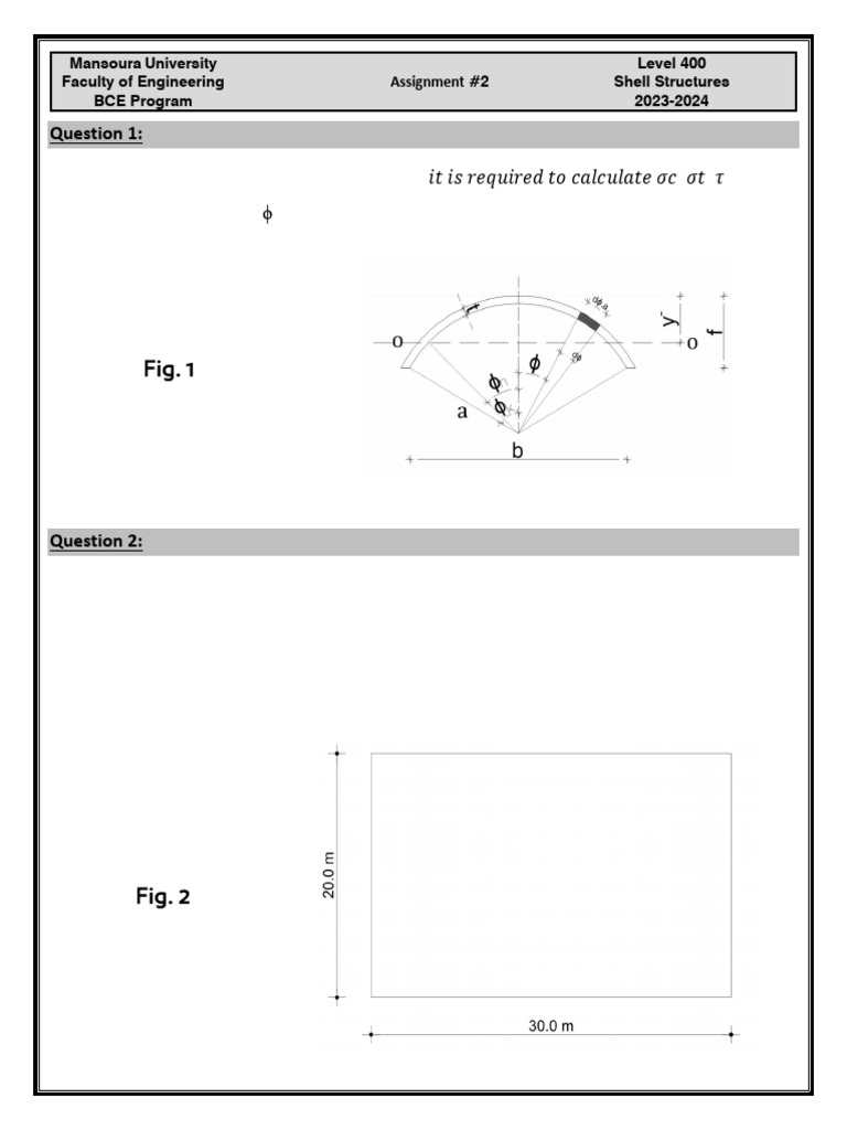 Shell Structures Assignment 2 Pdf