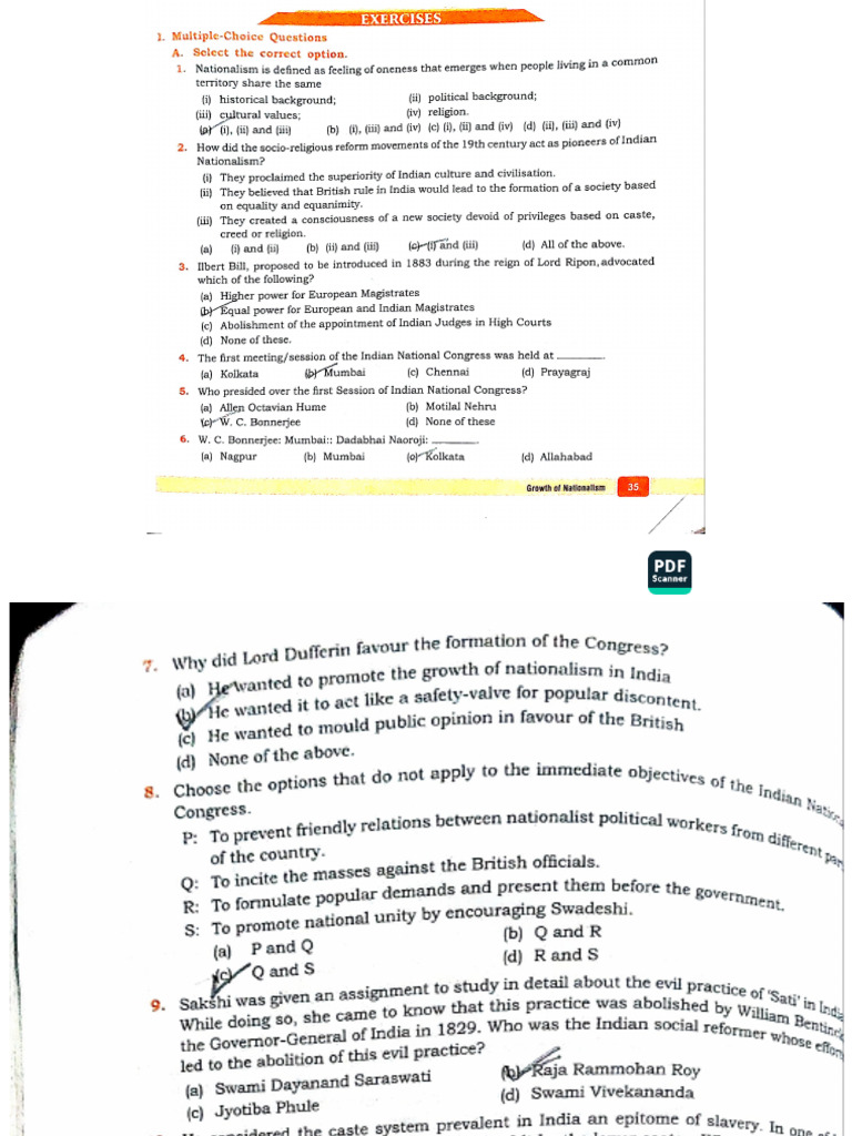 History Chapter 2, 3, 4 and Civics chapter 2 mcqs | PDF