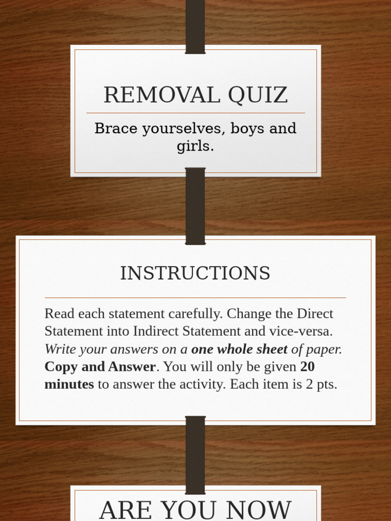 Indirect and Direct Statement Quiz | PDF
