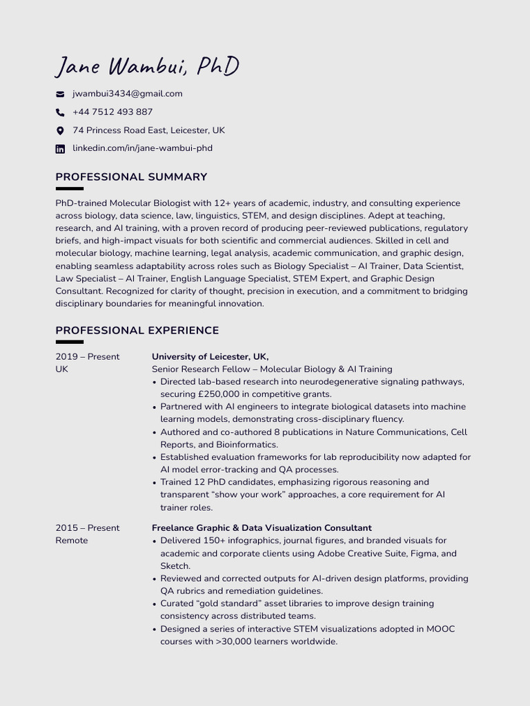 Jane Wambui PHD FlowCV Resume 20250819 | PDF | Artificial Intelligence ...