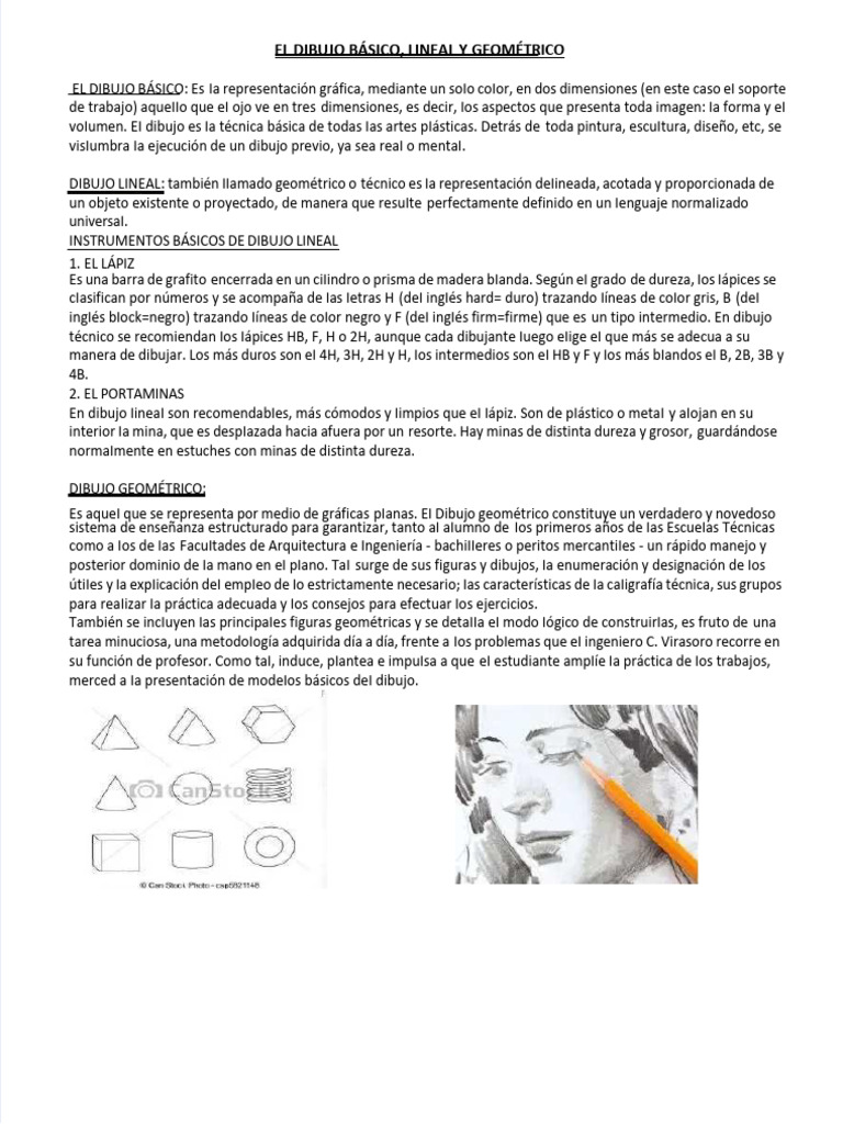 El Dibujo Basico Lineal y Geometrico para 1ro | PDF | Dibujo