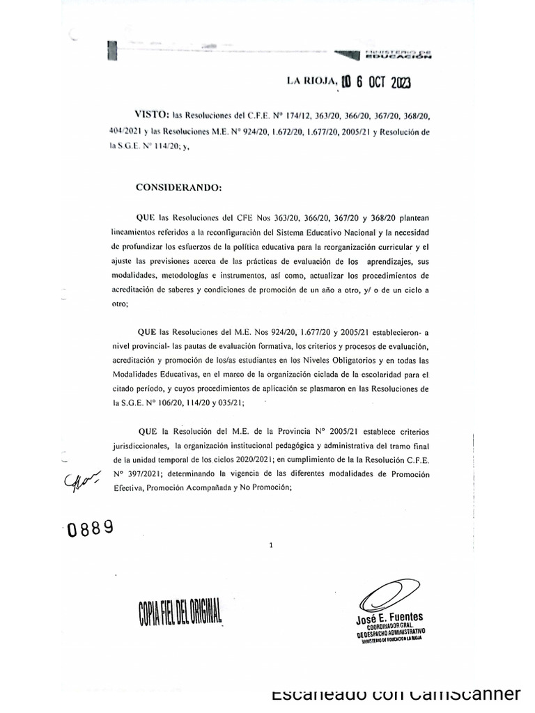 Resol 0889-23 Evaluación, Promoción y Acreditación | PDF