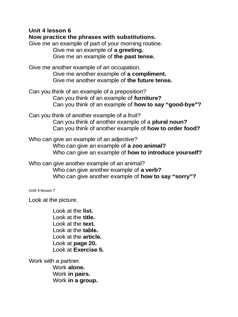 Unit 4 Lesson 6: Practice Examples | PDF | Semantics | Morphology