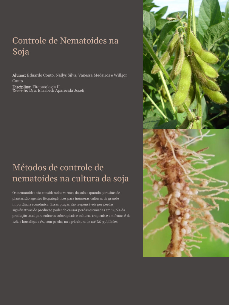 Controle de Nematoides na Soja: Métodos e Impactos | PDF | Nematoda | Soja