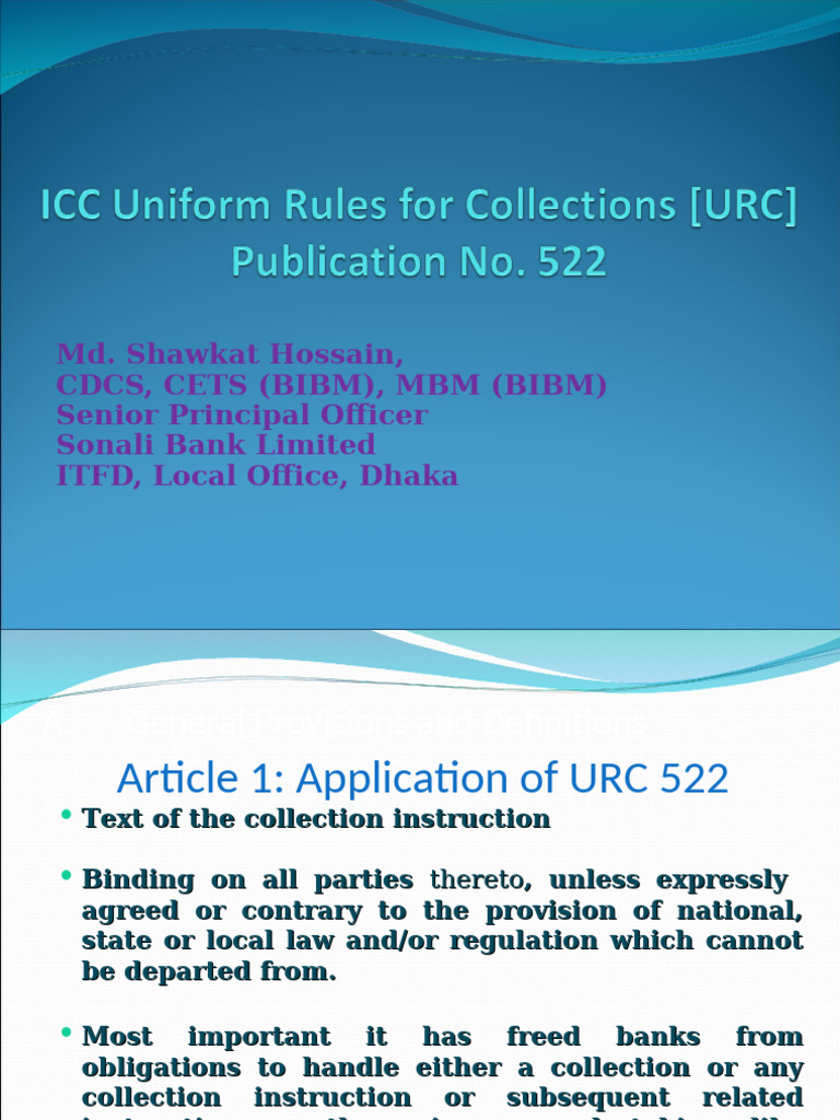 Overview of URC 522 Guidelines | PDF | Banks | Payments