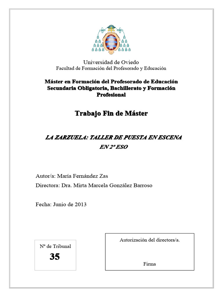 TFM_Fernández Zas, María | PDF | Maestros | Enseñando