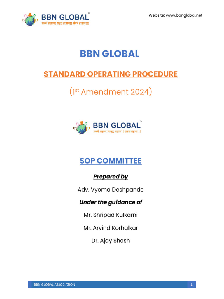 SOP First Amendment 2024 Final | PDF | Business