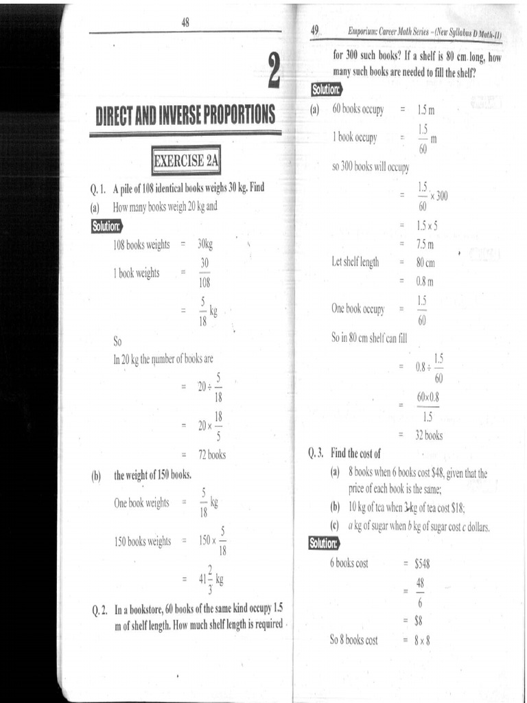 D2 Ch. 2 (Direct & Inverse Variation) | PDF
