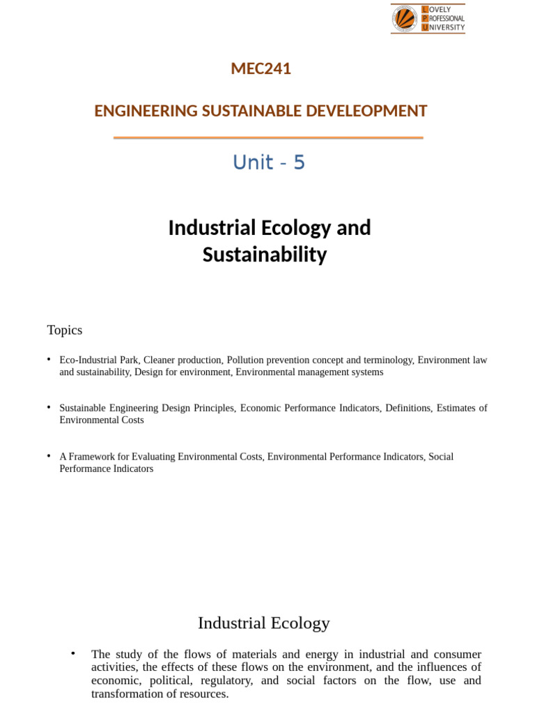 Unit of Sustainable Development | PDF | Sustainability | Pollution