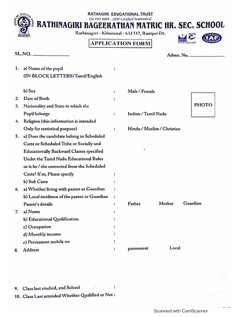 Online Admission Form | PDF
