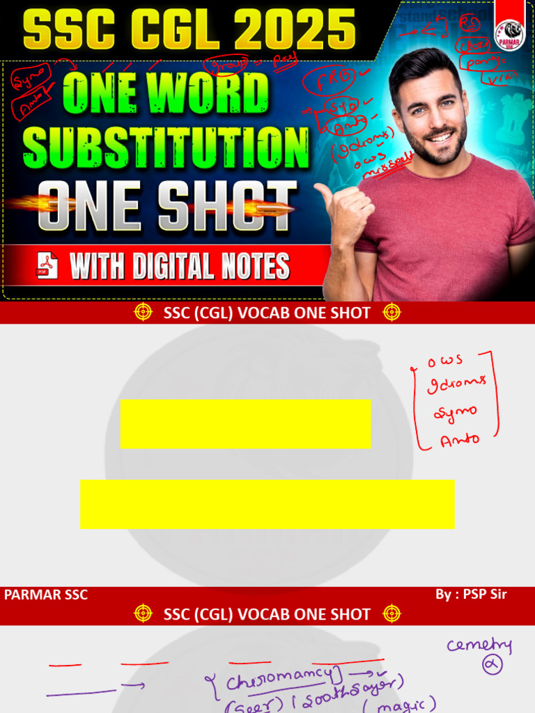 One Word SSC CGL One Shot Class PDF | PDF
