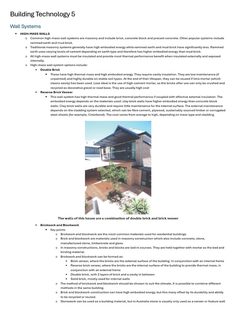 3-Building-Technology-5-Wall-Systems | PDF | Brick | Concrete