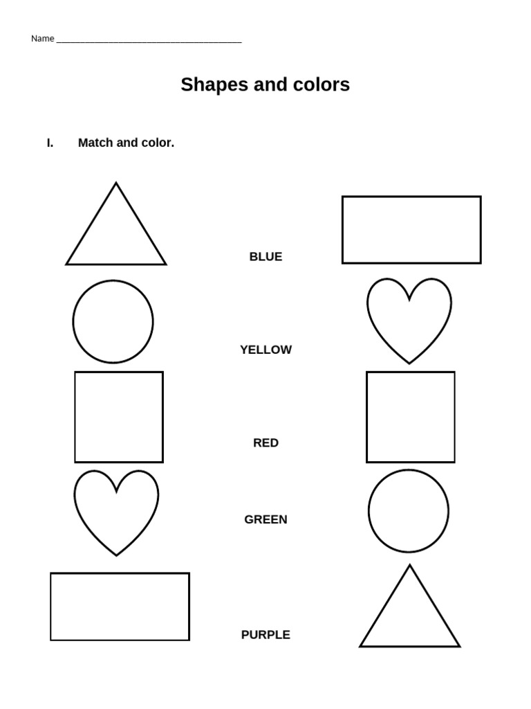 Shapes and Colors Worksheet | PDF