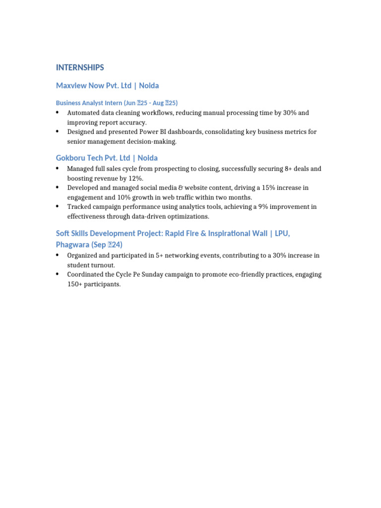 Aligned Bullet CV | PDF