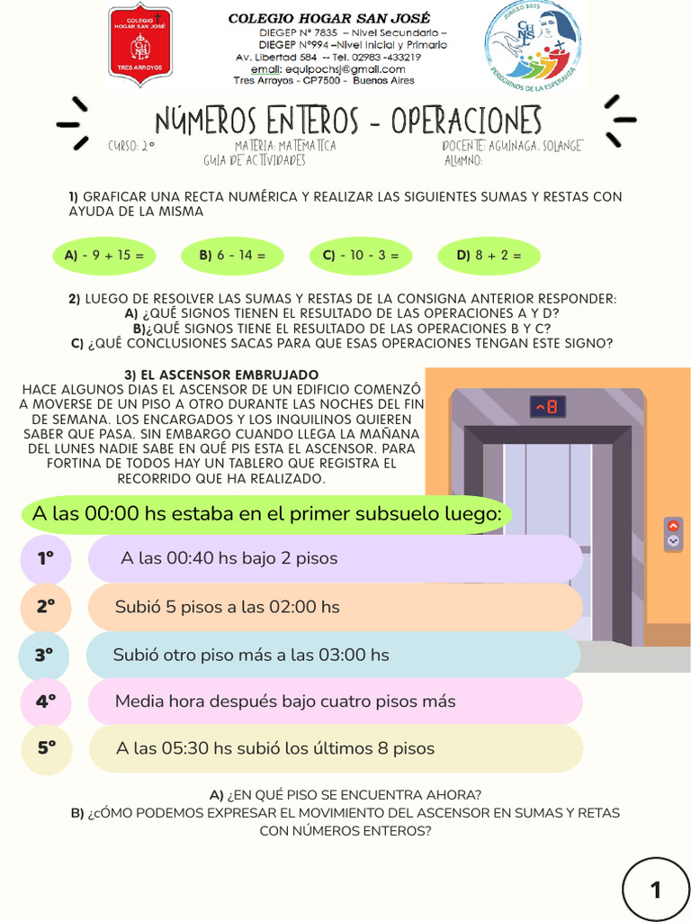 NUMEROS ENTEROS Operaciones | PDF | Entero