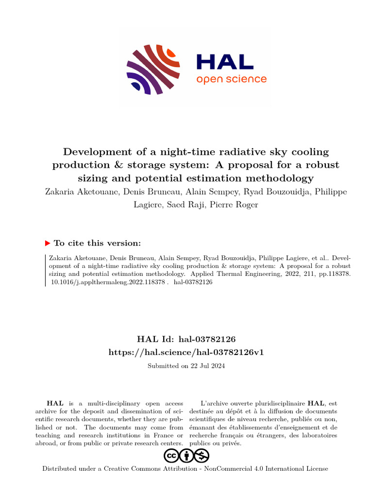 Night-Time Radiative Sky Cooling System | PDF | Heat Transfer ...