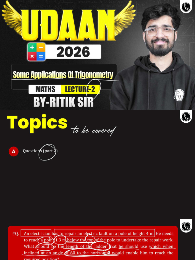 Some Applications Of Trigonometry 02 Class Notes Pdf