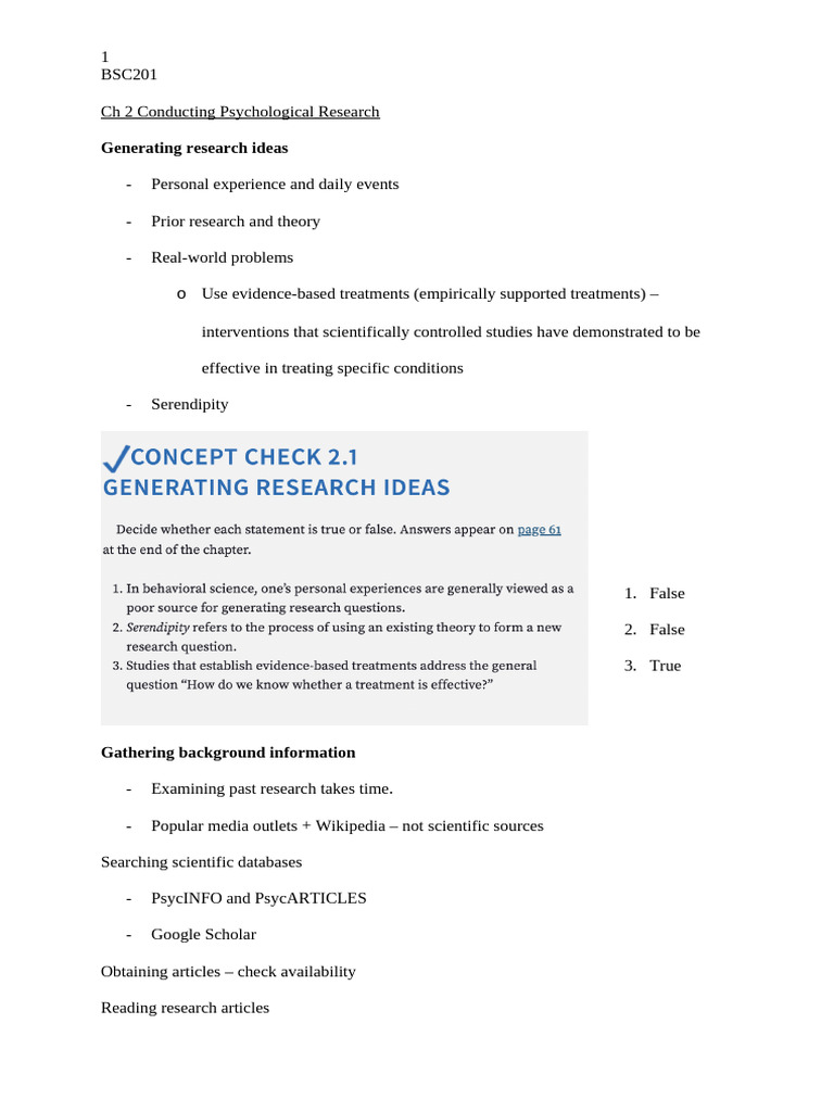 Chapter 2: Conducting Psychological Research | PDF | Hypothesis ...