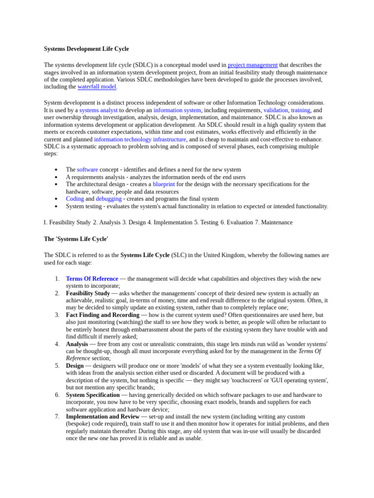 IT-Systems Development Life Cycle | PDF | Software Development Process | Computer Science