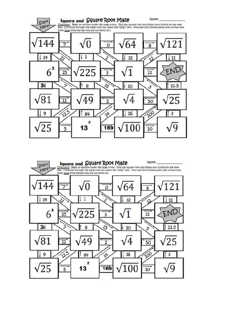 Square Root Maze | PDF